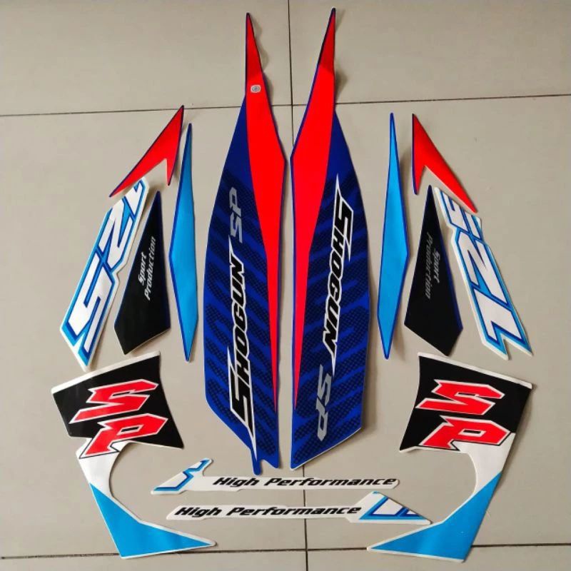 Jual Stiker Striping Motor SHOGUN SP 125 2008 WARNA BIRU Sticker Lis ...