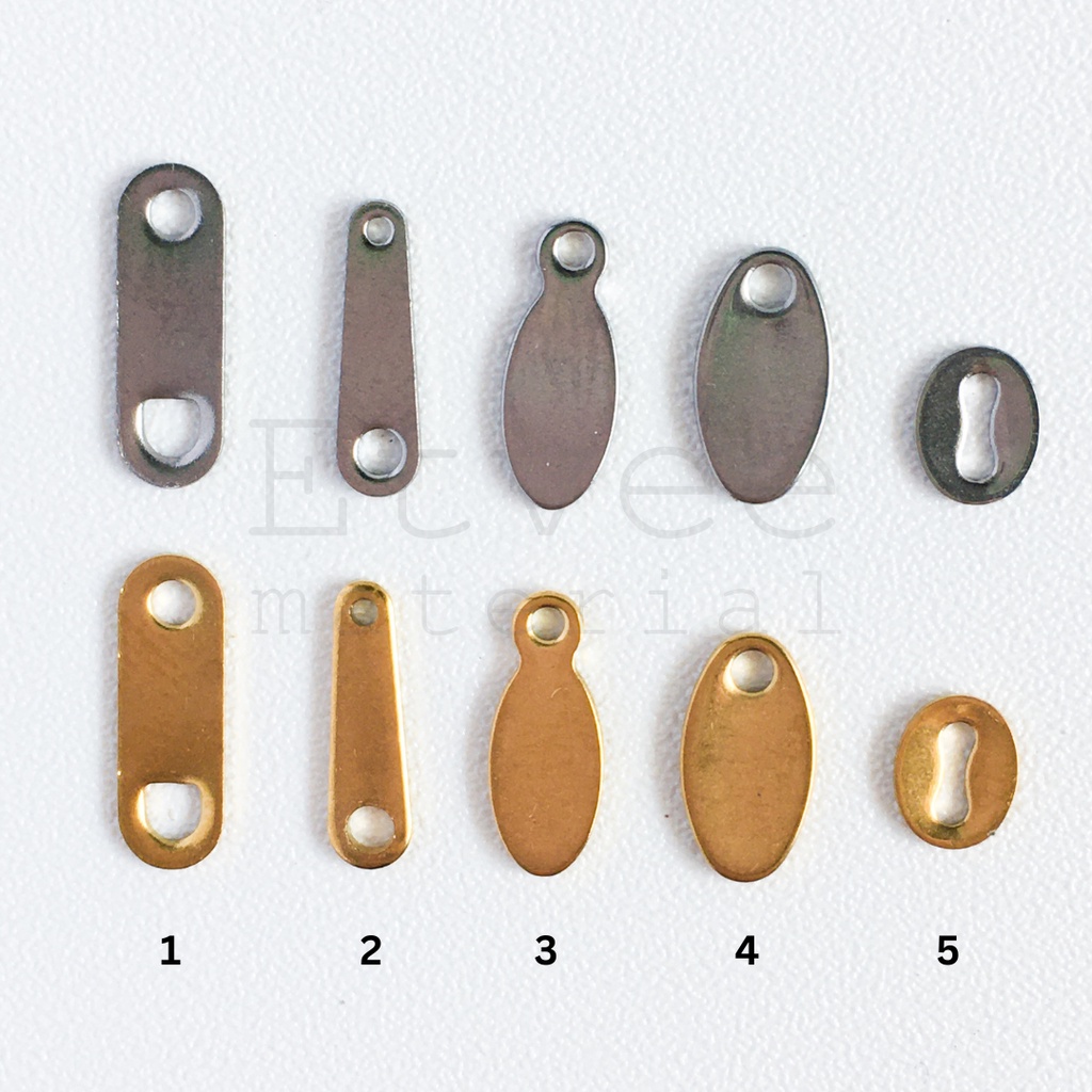 Jual L112 bandul plat end tag tail ekor kalung gelang stainless steel ...