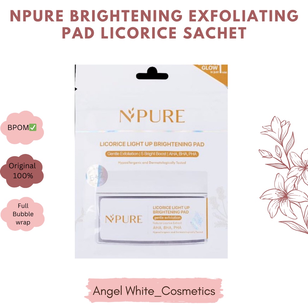 Jual NPURE BRIGHTENING EXFOLIATING PAD LICORICE SACHET 5+2 PADS ...