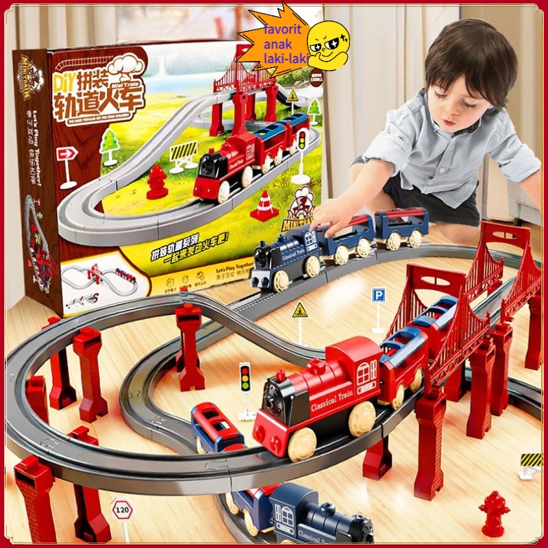 Jual Mainan Kereta Api,Perakitan DIY Latih Mainan Trek,Railway Train ...