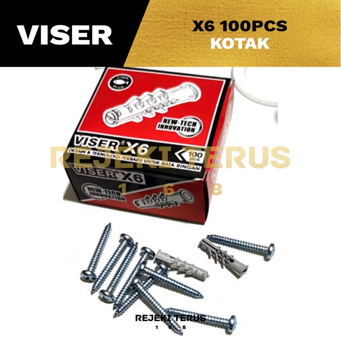 Jual Viser X6 100pcs Kotak Box / Tembok Dinding Beton Bata Penguat Baut ...