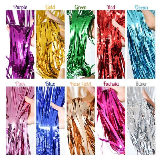 Jual Tirai Foil Dekorasi Pesta Backdrop Rumbai Curtain Metalik Hologram ...