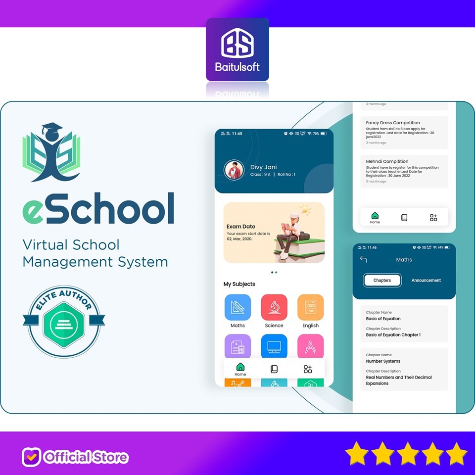 Jual SOURCE CODE APLIKASI ESCHOOL - VIRTUAL SCHOOL MANAGEMENT SYSTEM FLUTTER APP WITH LARAVEL ...