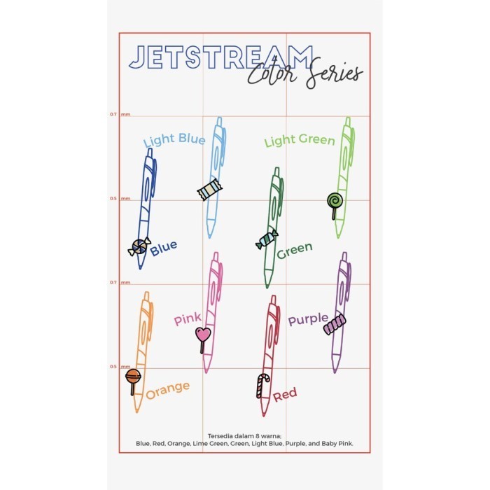 Jual Uni Jetstream Color Series Ballpoint Pen - 0.7 mm, Orange | Shopee ...