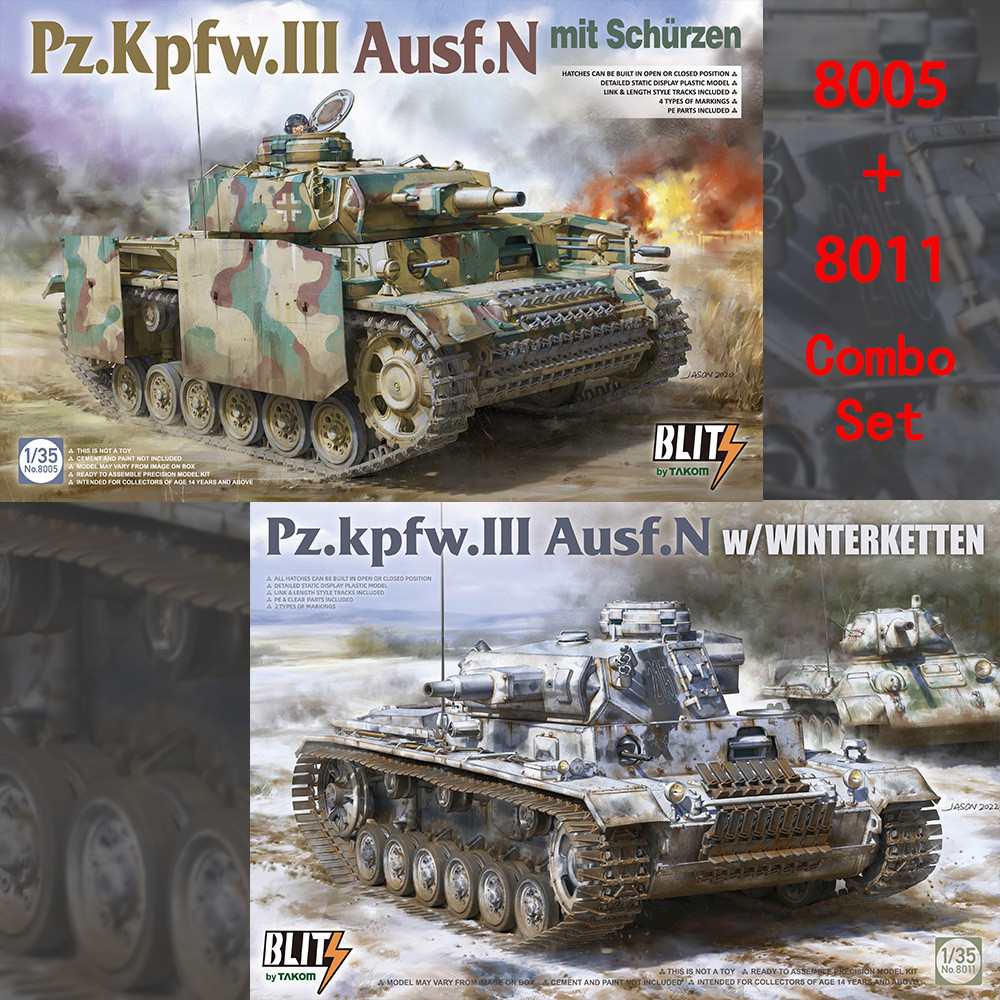 Jual Combo Set [Takom] No.8005+8011 1/35 Pz.Kpfw.III Ausf.N Mit ...