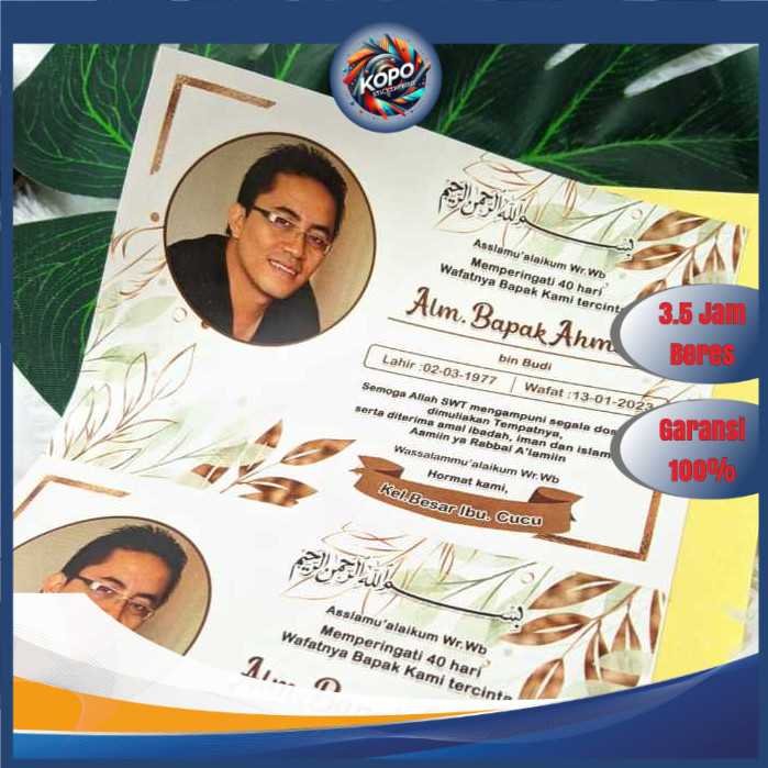 Jual KOPO Cetak Sticker Label Tahlil Stiker Dus Box Makanan Mengenang ...
