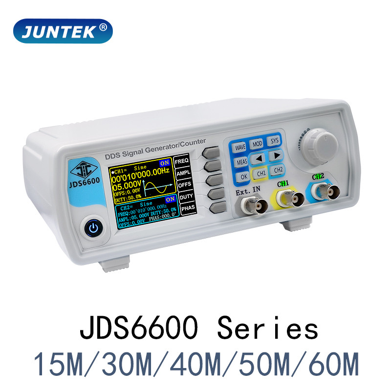 Jual JUNTEK JDS6600 series 15MHz-60MHz DDS function signal generator CNC dual-channel frequency ...