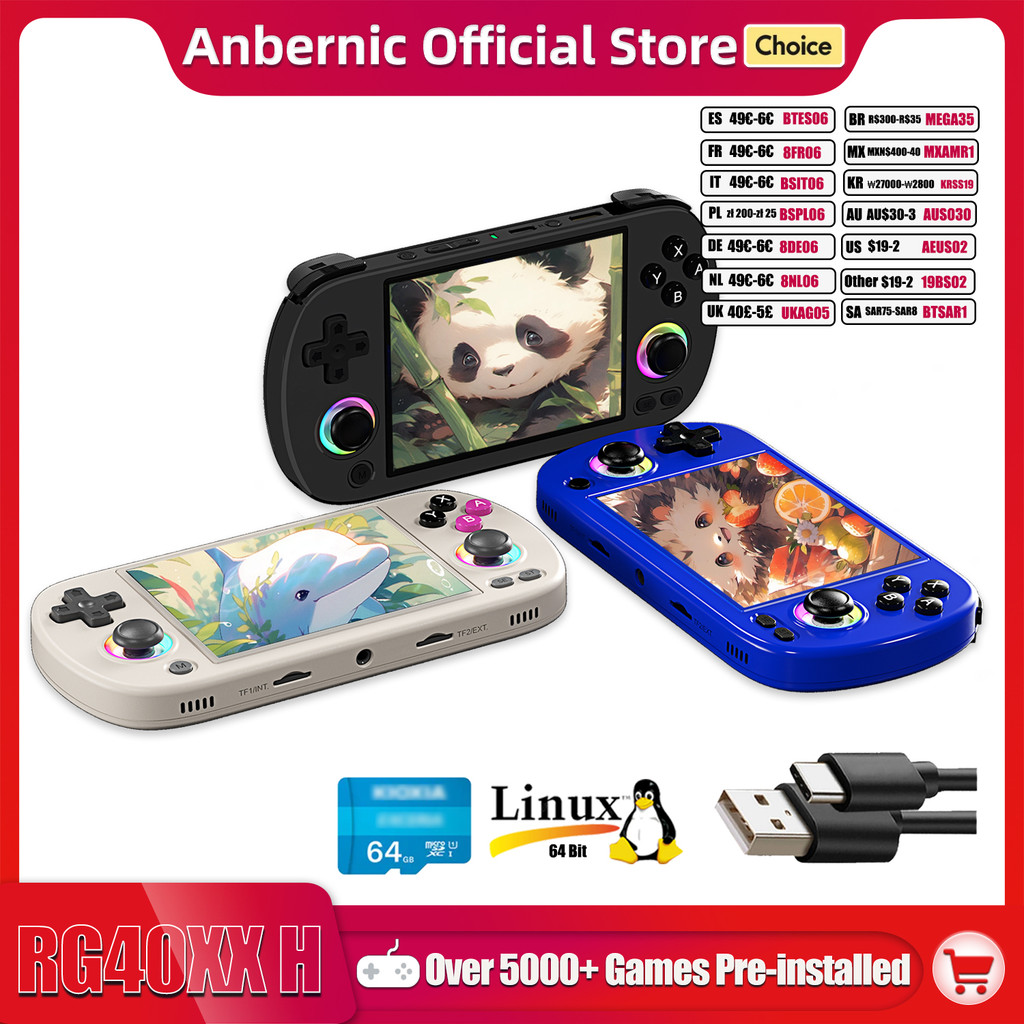 Jual ANBERNIC RG40XX H Handheld Game Console 4.0in 640*480 IPS Screen ...