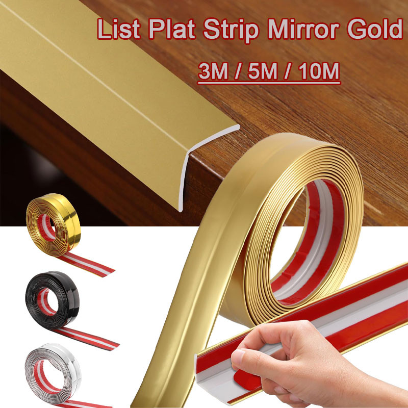 Jual 10M List Plat Strip Mirror Gold Lis Siku List Sudut Border Plafon ...