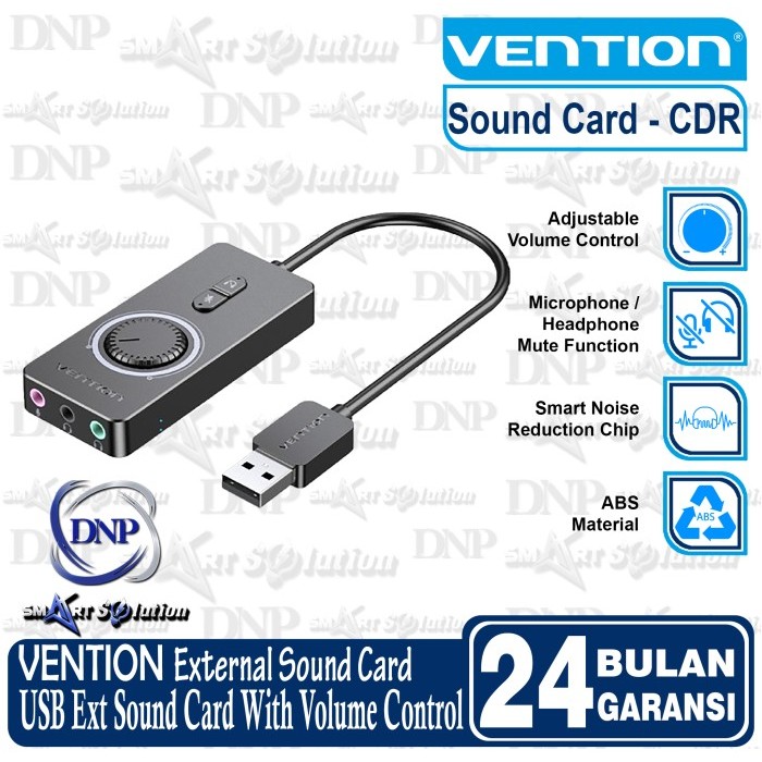 Jual Vention USB Sound Card External Stereo Sound Adapter With Volume Control - CDR | Shopee ...