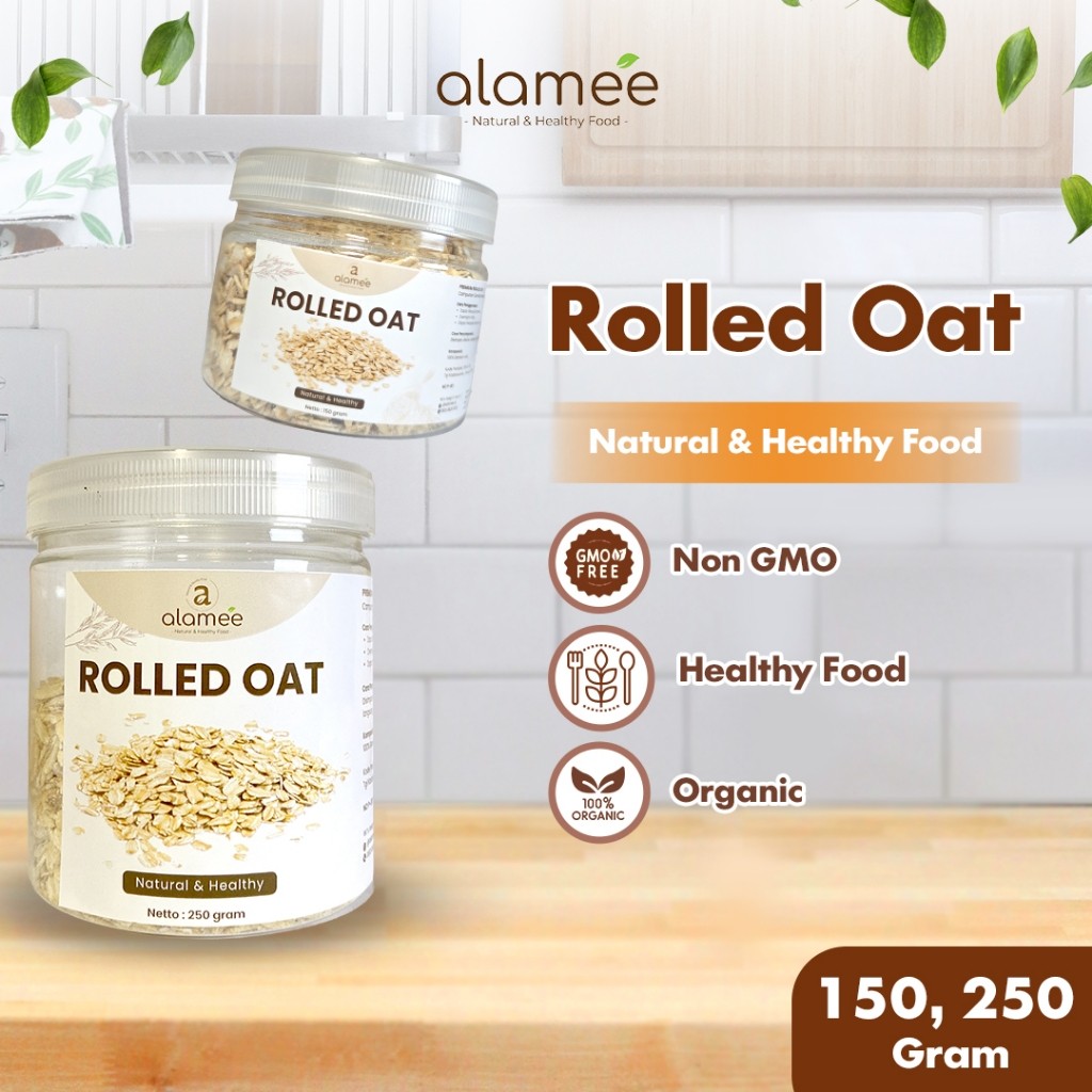 Jual ALAMEE Rolled Oat Gandum Utuh Kasar oatmeal wholegrain Natural ...