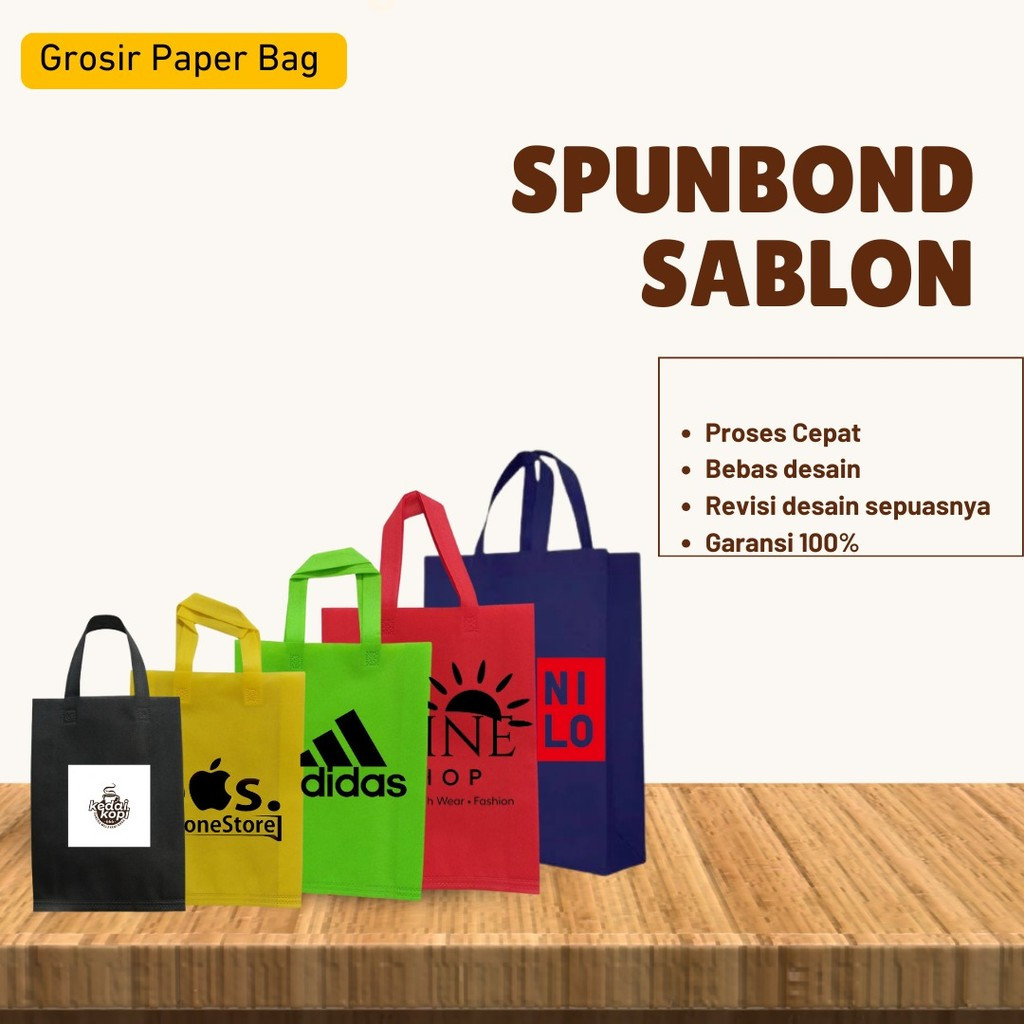 Jual TOTE BAG CUSTOM SABLON HANDLE 25X35 / GOODIE BAG CUSTOM / TOTEBAG | Shopee Indonesia