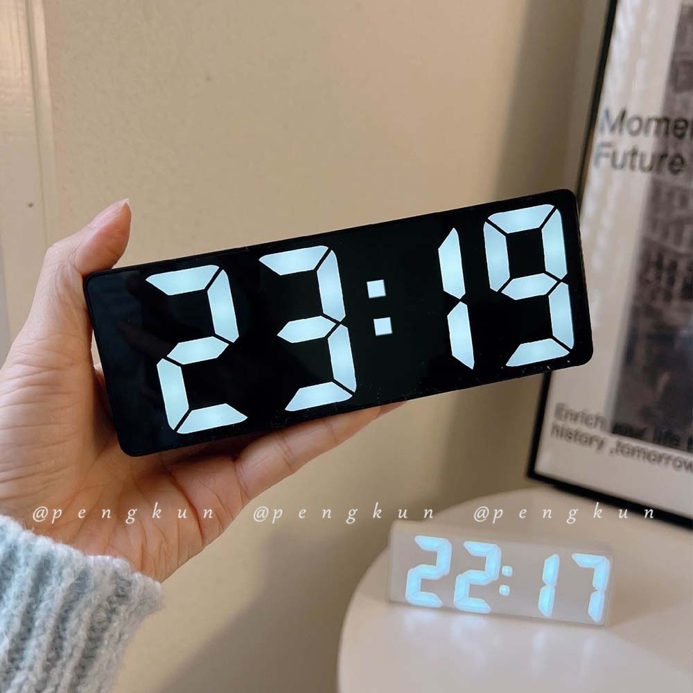 Jual Jam Alarm Digital Multifungsi dengan Lampu LED Modern (Hitam-Putih ...