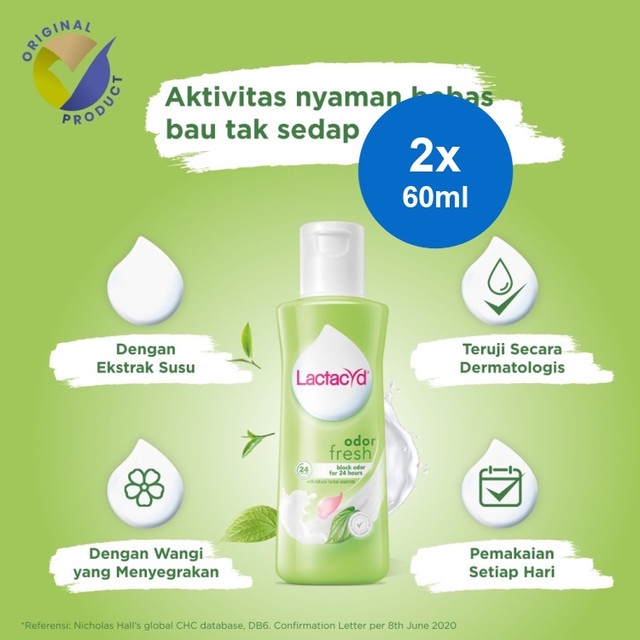 Jual Lactacyd Odor Fresh Pembersih Kewanitaan 2 x 60 ml | Shopee Indonesia