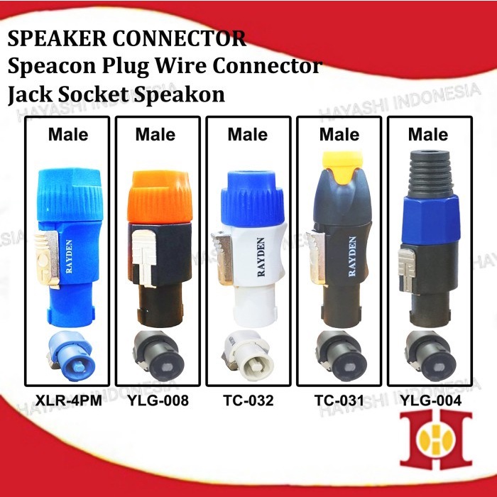 Jual Jack Soket Konektor Audio Speakon Spicon Speacon Speaker Male ...
