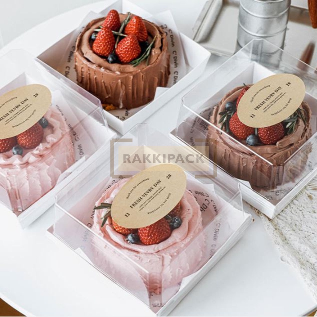 Jual 5pcs - Tempat cake dessert box mika tray karton | Shopee Indonesia