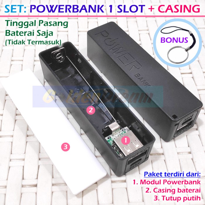 Jual Plus Casing Modul Powerbank 1 slot Baterai 18650 Kit Power Bank 5v ...