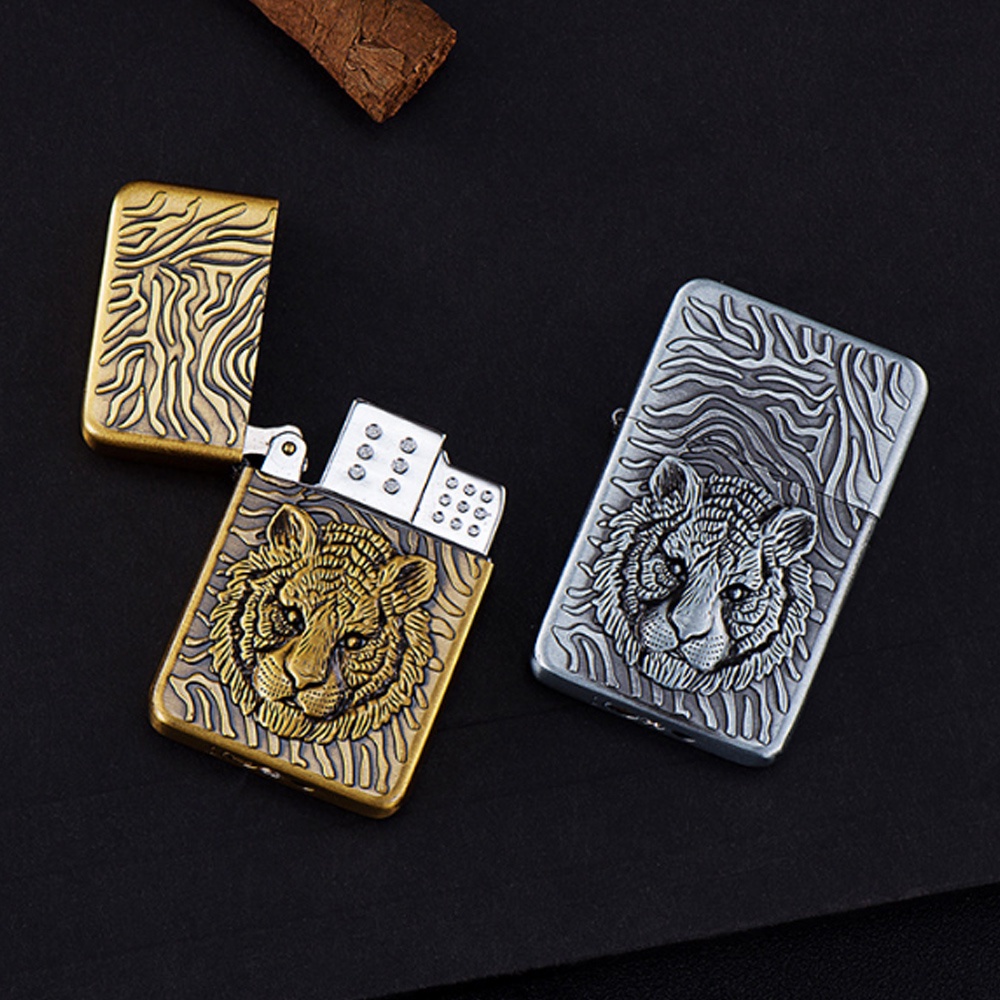 Jual Retro Engraving Metal Butane Gas Lighters Jet Flame Torch ...