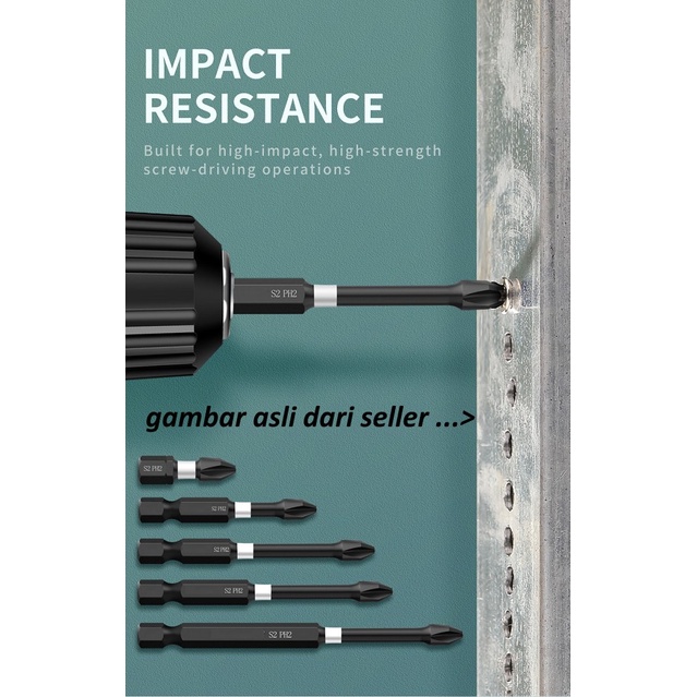 Jual Mata Obeng Magnetic Plus Greener PH2 Impact Drill 6.35mm Hex Shank ...