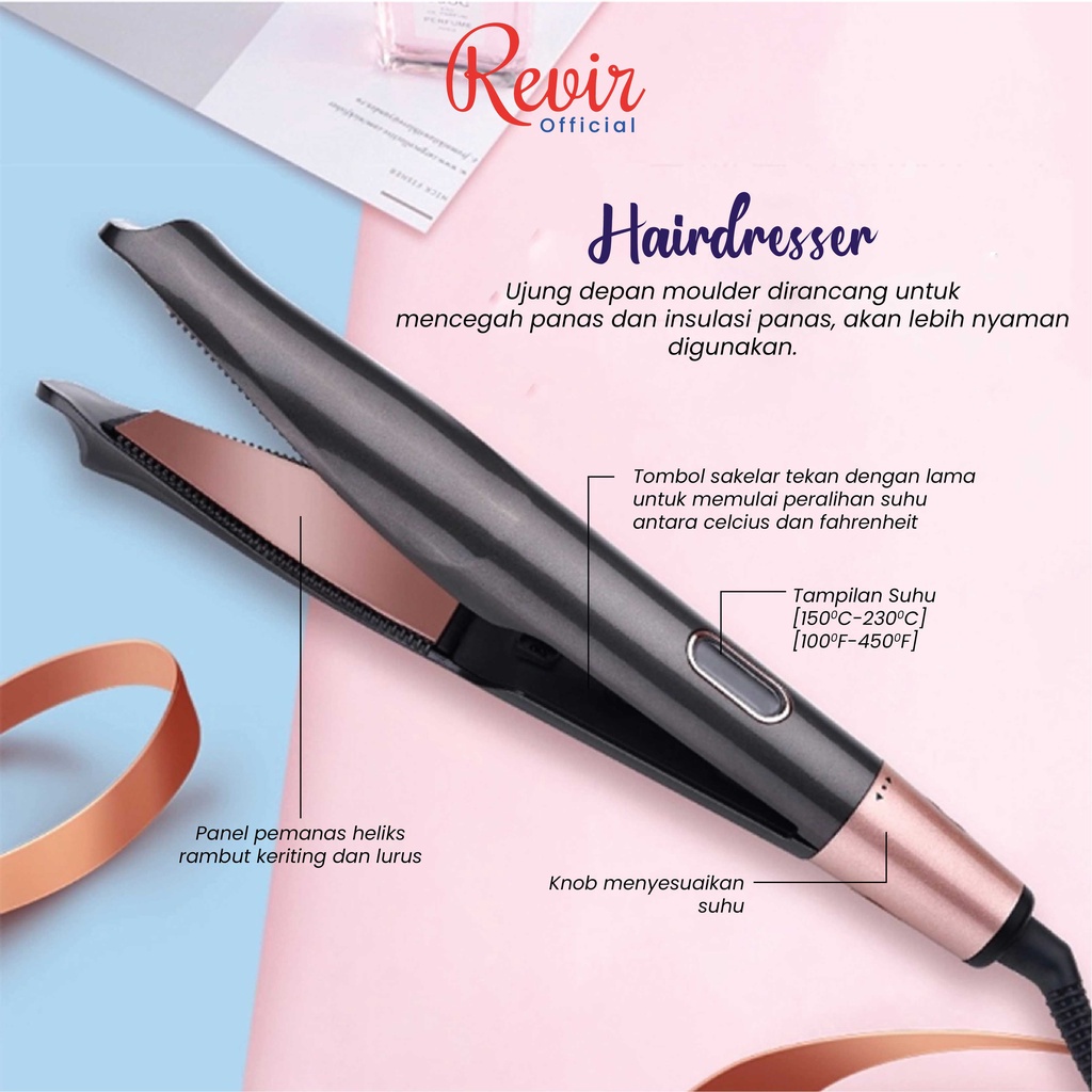 Jual Catokan Rambut 2 in 1 Lurus dan Keriting Hasil Profesional dan ...