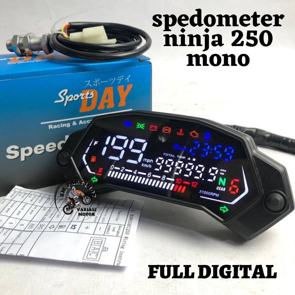 Jual SPEEDOMETER NINJA SPIDOMETER SPIDO NINJA MONO 250 FULL DIGITAL ...