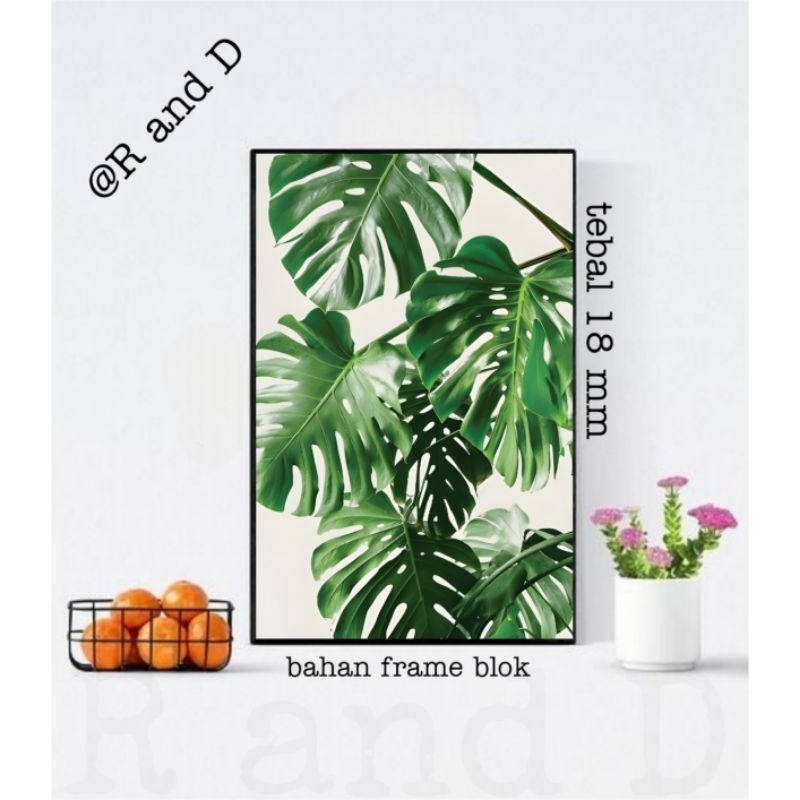 Jual Poster gambar daun, Hiasan dinding bingkai kayu ukuran A4 gambar ...