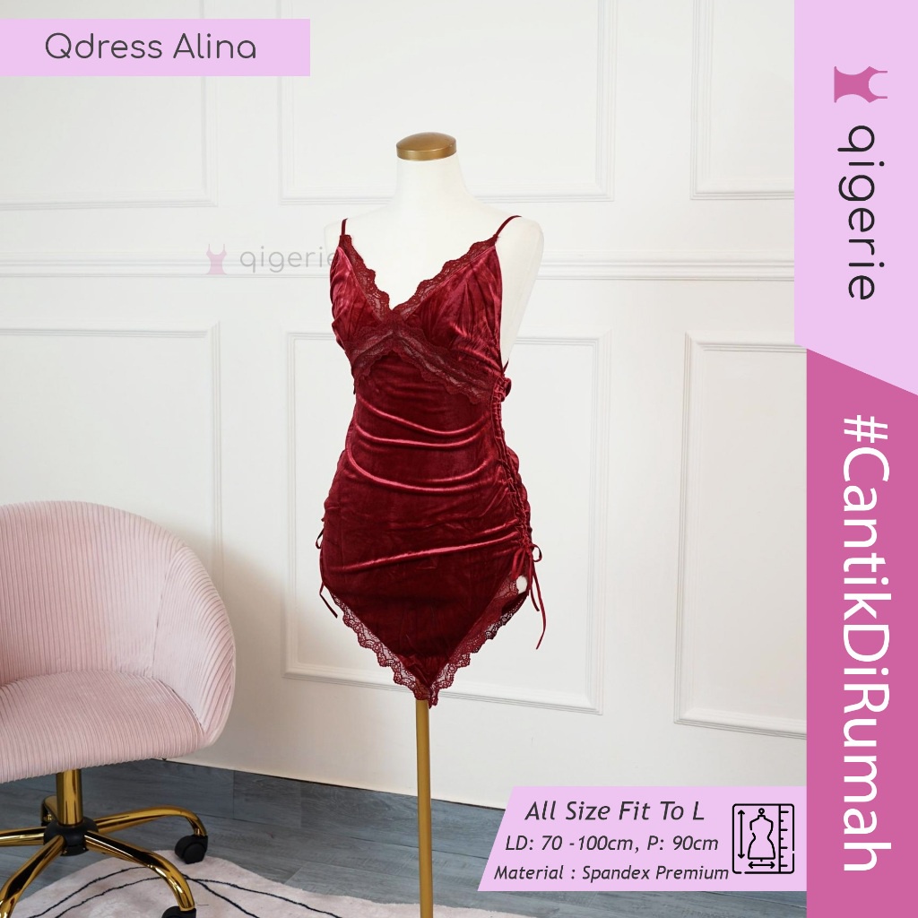 Jual [ ALINA ] Baju Tidur Gaun Slim Fit Daster Cantik | Shopee Indonesia