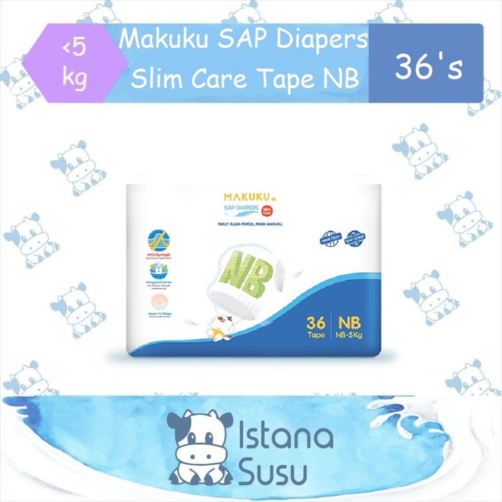 Jual Makuku SAP Diapers Slim Care Tape NB - 36 | Shopee Indonesia