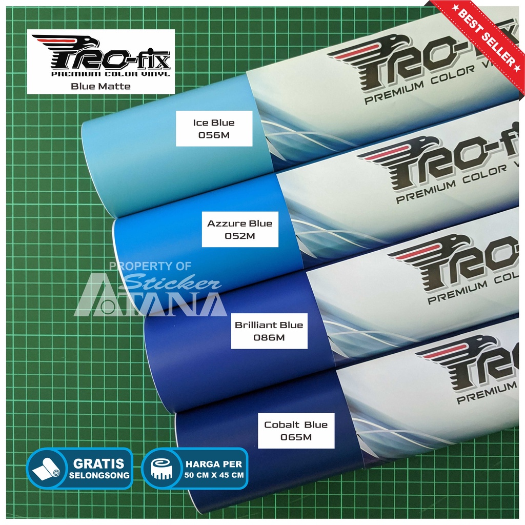 Jual Skotlet Biru Doff Scotlet Dop Stiker Matte Sticker Dof Decal Matt ...