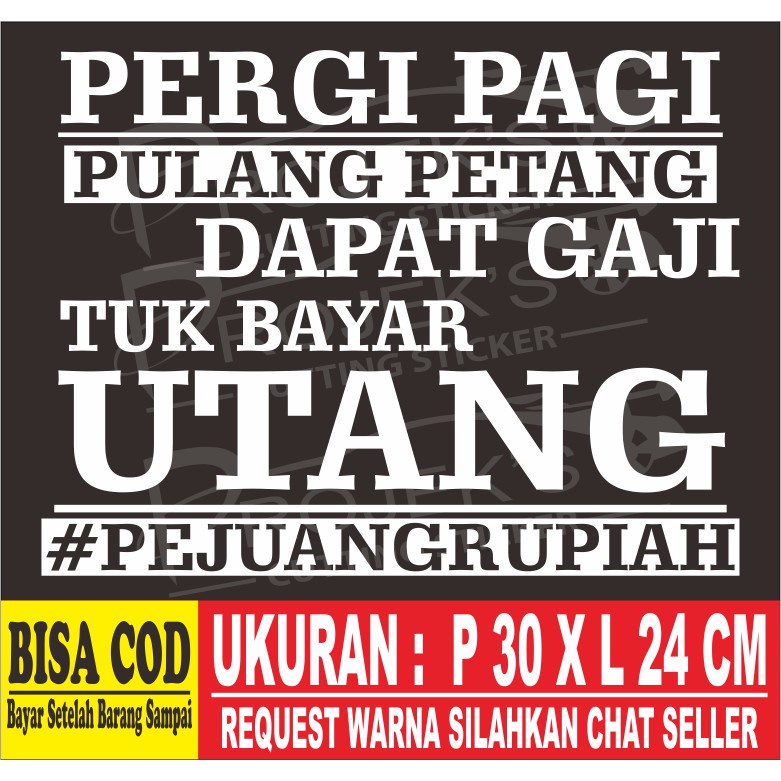 Jual COD Stiker mobil stiker tulisan keren stiker kata kata stiker ...