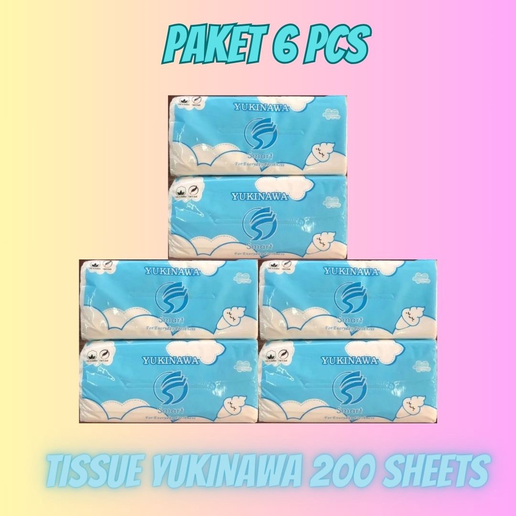Jual (PAKET 6 PCS) TISSUE YUKINAWA 200 SHEETS 2 PLY Tisue Tisu Wajah ...