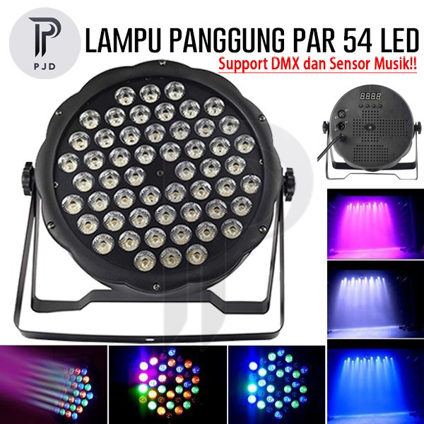 Jual Par Light 54 LED RGB Mini Flat Stage Lampu Panggung LED PAR 54W ...