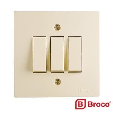 Jual Saklar Sakelar Lampu Triple 3gang 3saklar Switch 3 gang Broco 6613 ...