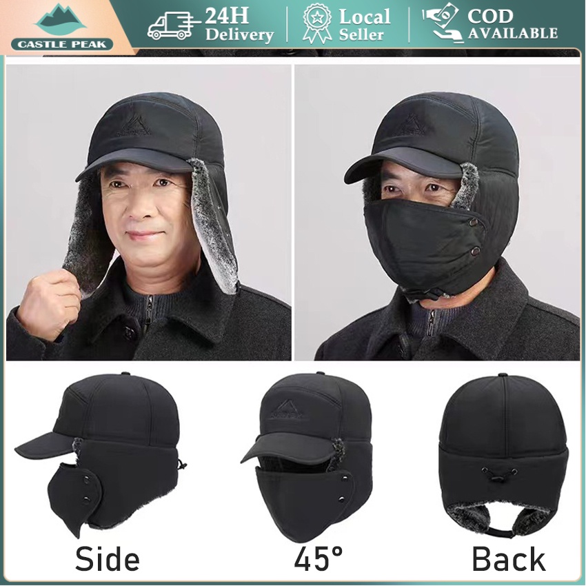 Jual Bomber Hat Pria Wanita / Topi Rusia Ushanka / Russian 3in1 Cap ...