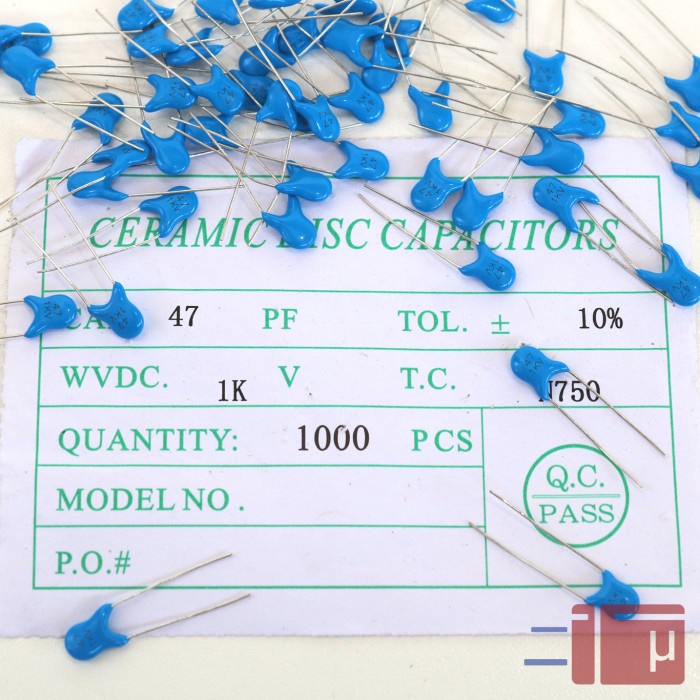 Jual 10Pcs Milar Ceramic 47 pf / Keramik Biru 47pf 1000V 1KV Original ...