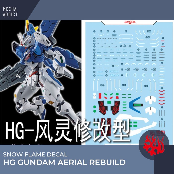 Jual Water Slide Decal HG Gundam Aerial Rebuild by Flame Snow | Shopee ...