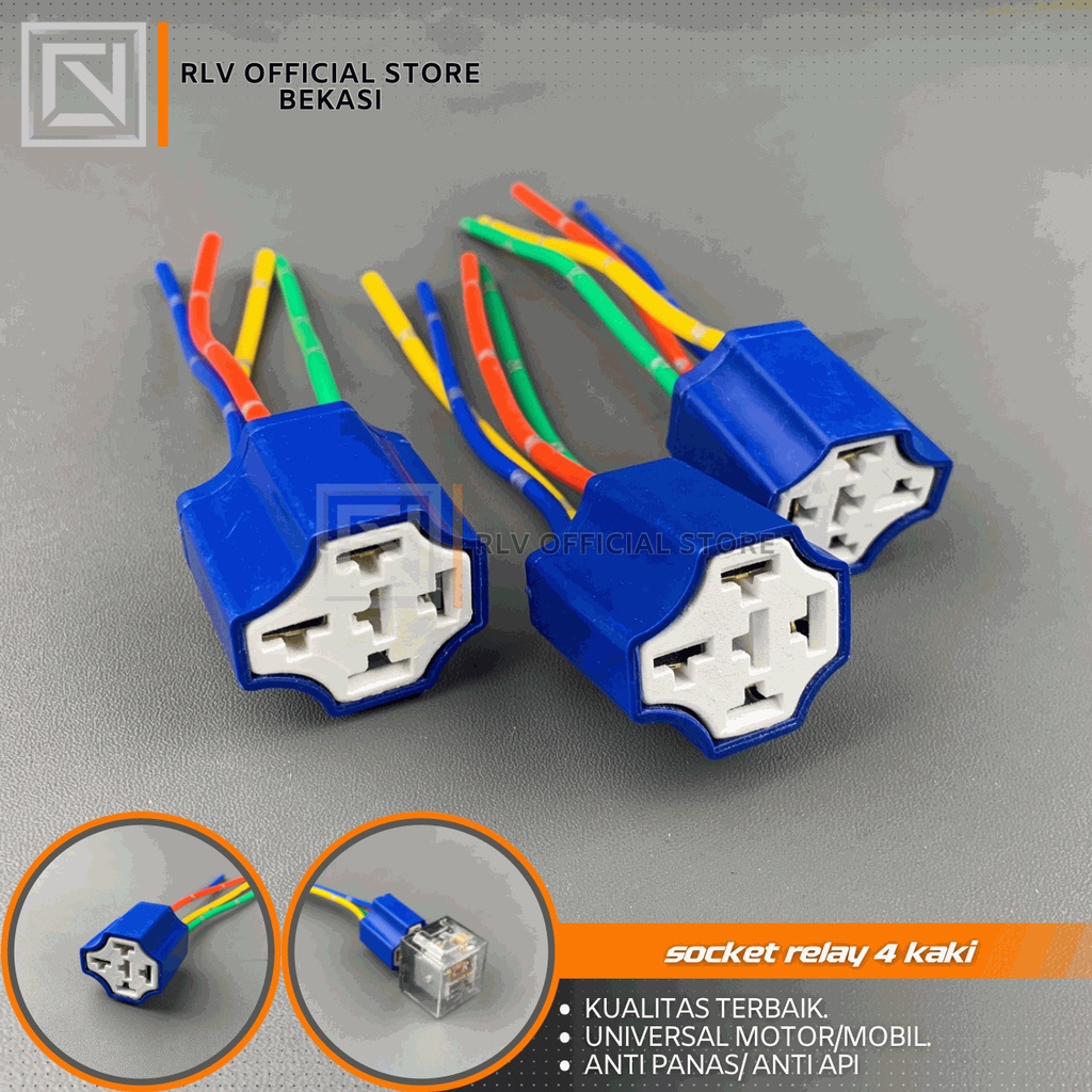 Jual SOCKET CABLE RELAY CERAMIC SOKET RELAY KLAKSON LAMPU KAKI 4 ...