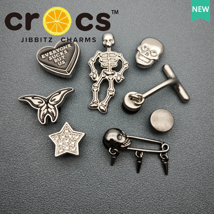 Jual Jibbitz crocs Shoe Buckle Skull Series Silver Metal Decorative ...
