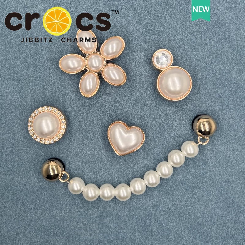 Jual Metal jibbitz Crocs Pearl Shoe Buckle Crocs Shoes Flower Flower ...