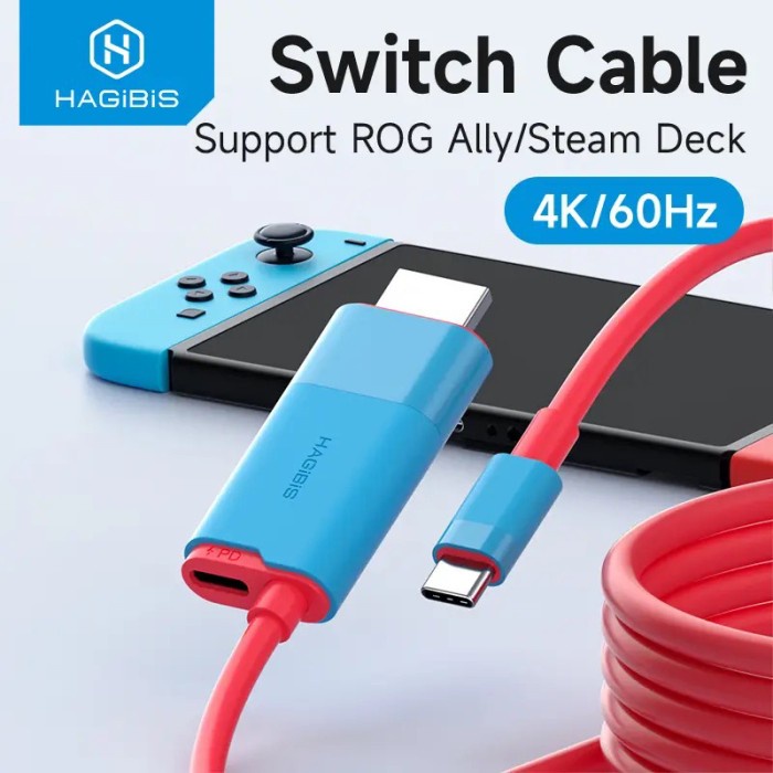 Jual Hagibis Switch Dock for Nintendo Switch/OLED USB C to HDMI-Compatible Cable Adapter 4K60Hz ...