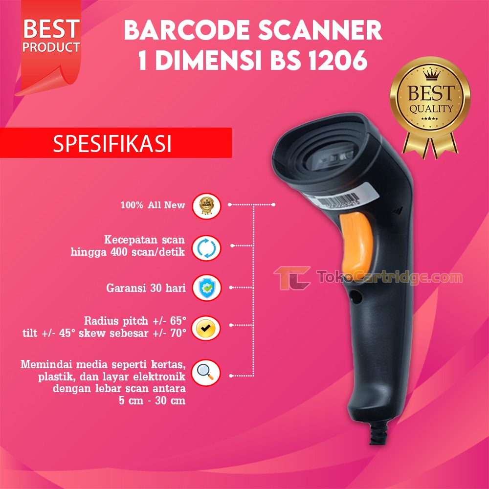 Jual Scanner BS1206 Scanner Barcode EP1050 1 Dimensi BS1206 New No ...