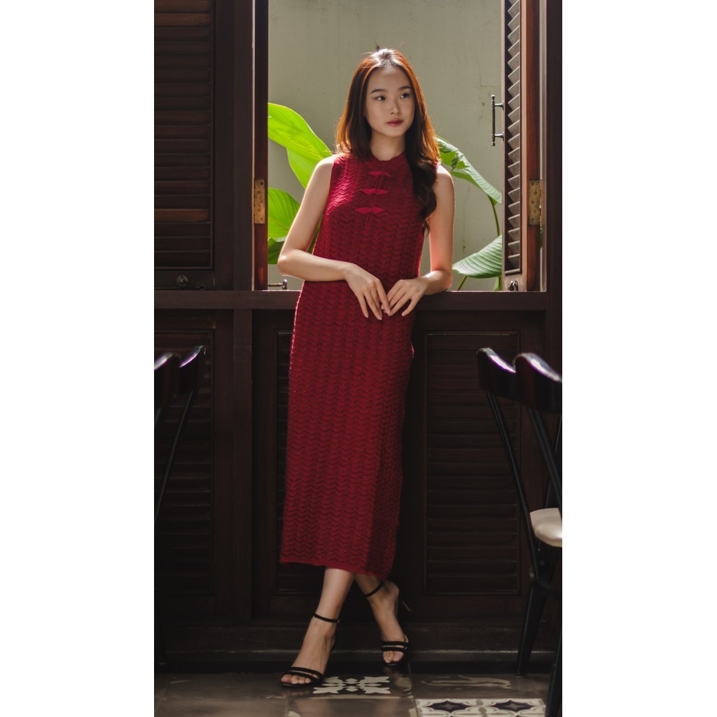 Jual Moshi Kanagara - Red Jade Dress | Shopee Indonesia