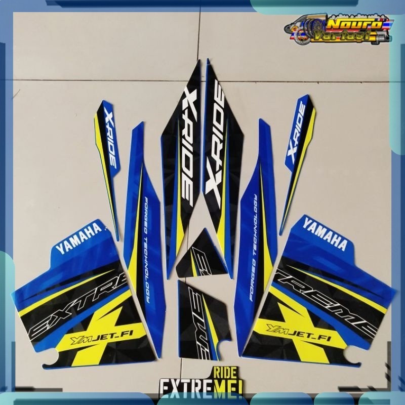 Jual Stiker striping yamaha x-ride xride 2015 2016 biru list standar ...
