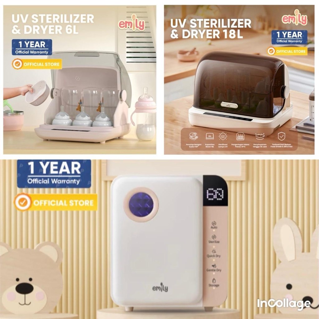 Jual [FREE BUBBLEWRAP] Emily UV Sterilizer Dryer 6L 18L 25L Steril ...