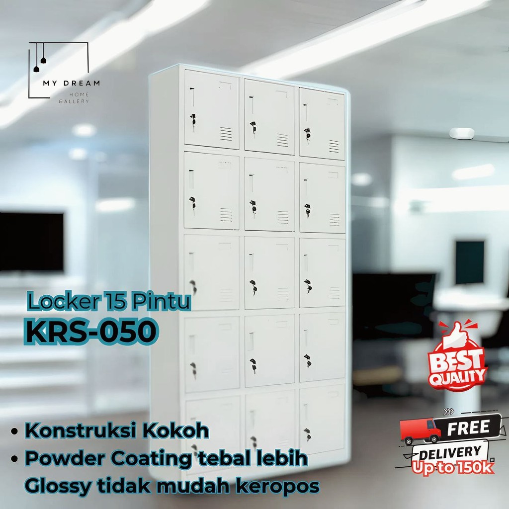 Jual Lemari KRS 050 Locker Besi 15 Pintu | Lemari Besi Loker Karyawan ...