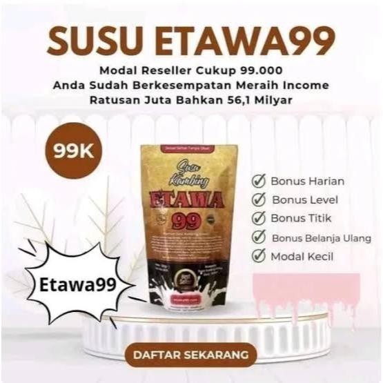 Jual SUSU ETAWA99 | ETAWA 99 PLUS GULA AREN 1 BUNGKUS ISI 250GR ORIGINAL BISA BAYAR DI RUMAH ...