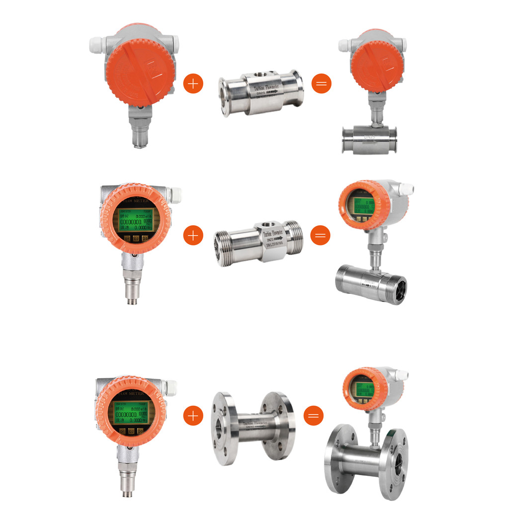 Jual LWGY Turbine Flow Meter RS485 Liquid Digital Display Water Fuel Alcohol Diesel Stainless ...