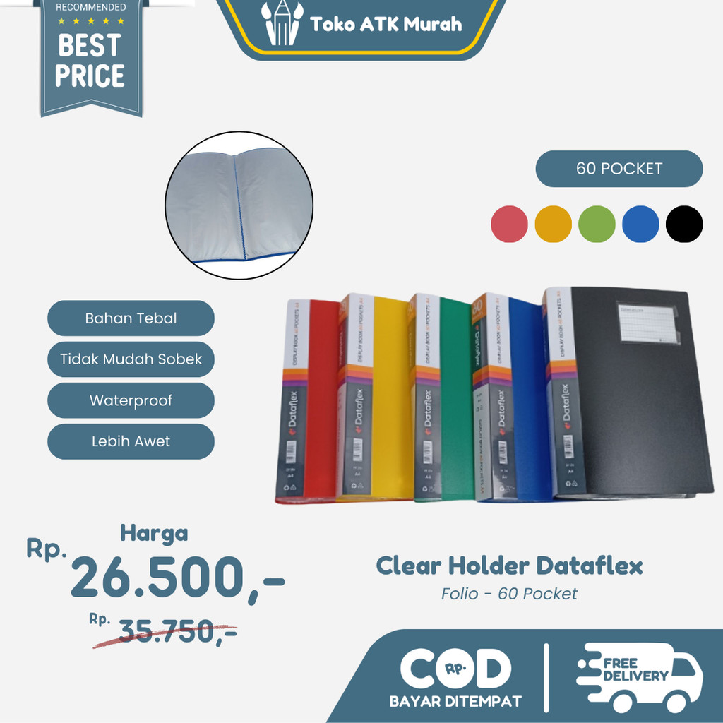 Jual Map Plastik Dokumen Display Book 60 Pocket Dataflex Clear Holder ...