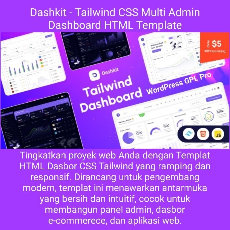 Jual Dashkit - Tailwind CSS Multi Admin Dashboard HTML Template | Shopee Indonesia