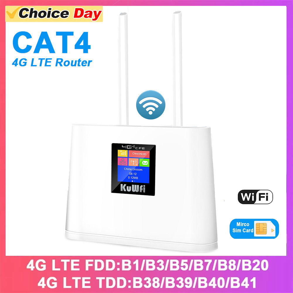 Jual KuWfi CAT4 4G LTE Router 300Mbps Wirelress Wifi Router with SIM ...